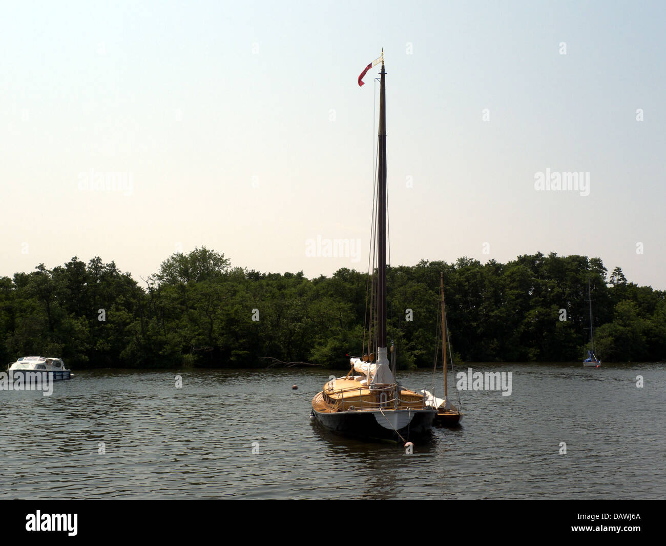 Privately owned pleasure wherry 'Solace' on Wroxham Broad, Norfolk ...
