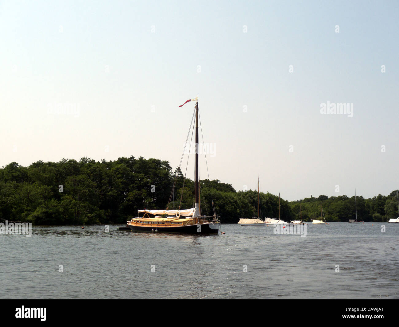 Privately owned pleasure wherry 'Solace' on Wroxham Broad, Norfolk ...