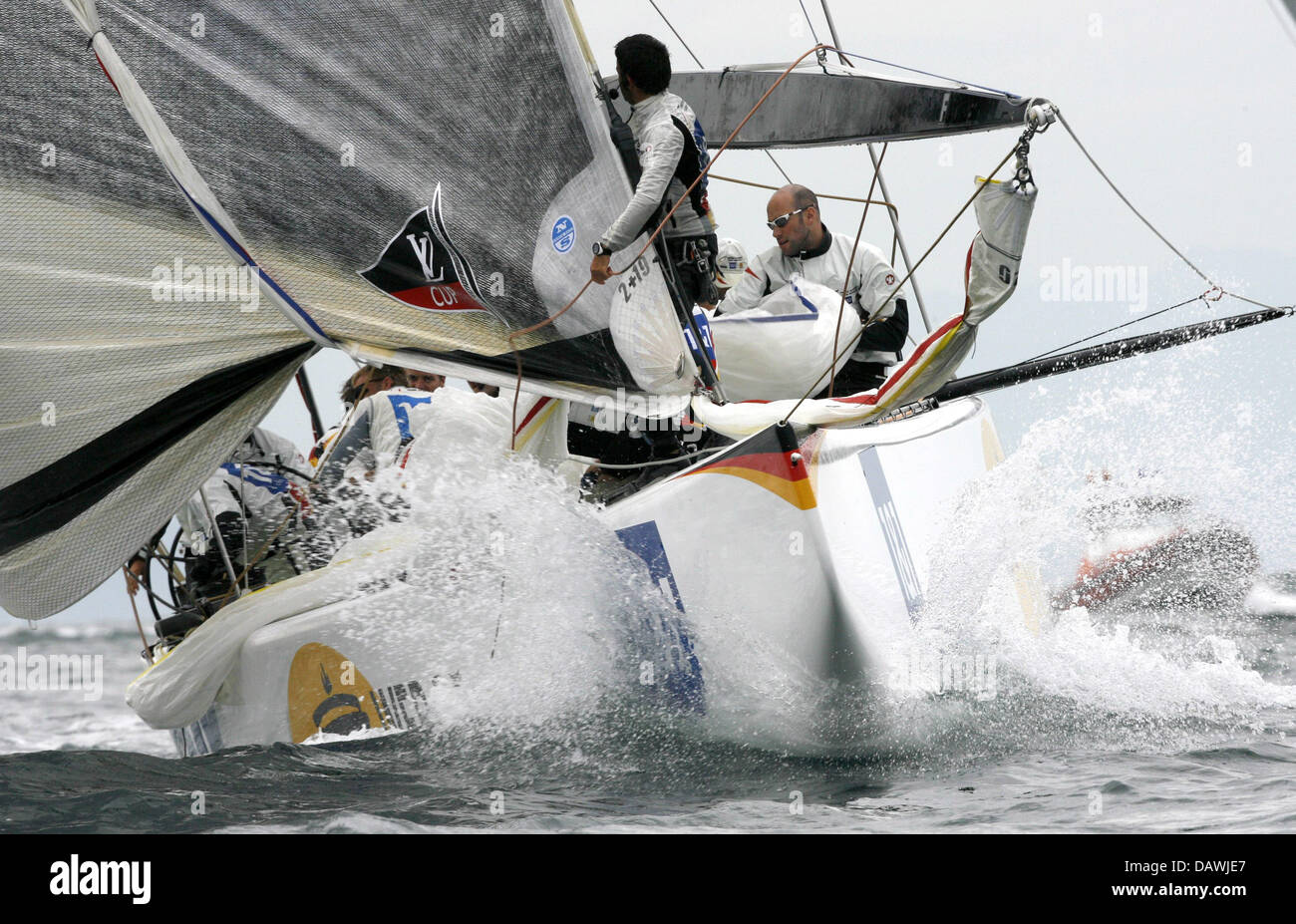 German yacht Team Germany 1 is pictured during the Flight 3 race of ...