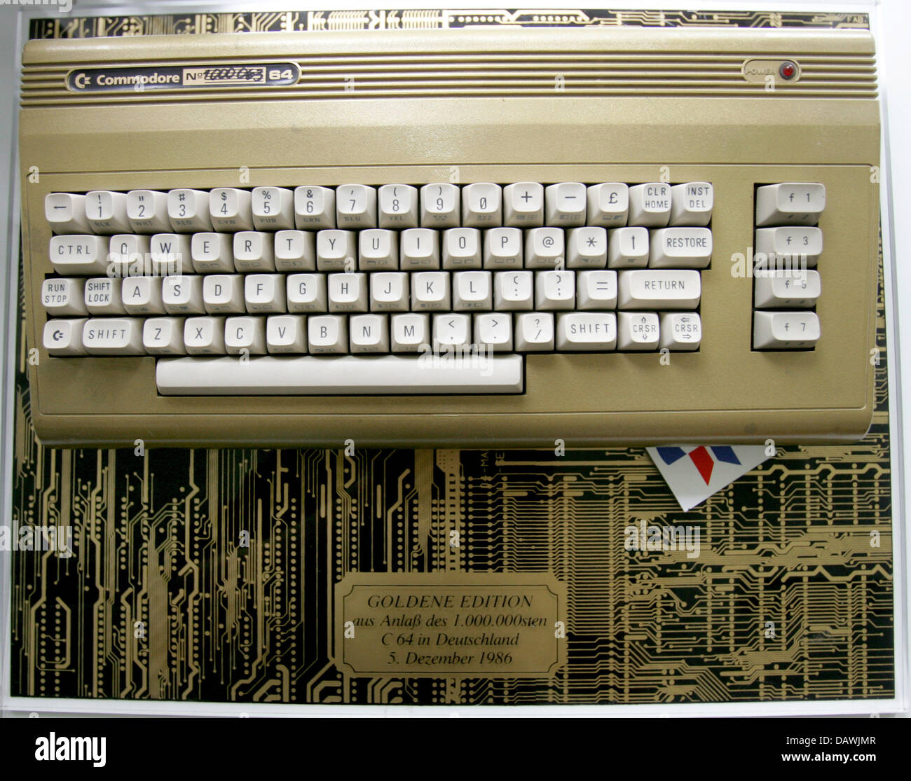 A Commodore C64 dating 1986 pictured at a press conference in Munich ...