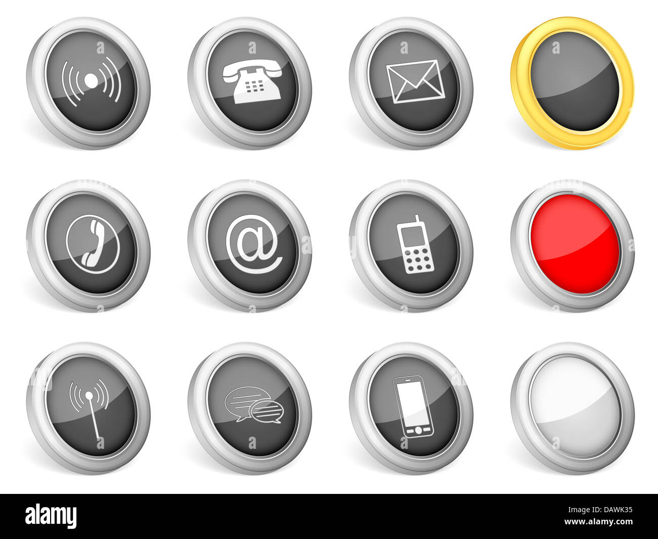 3d icons communication on white background. Vector illustration Stock ...