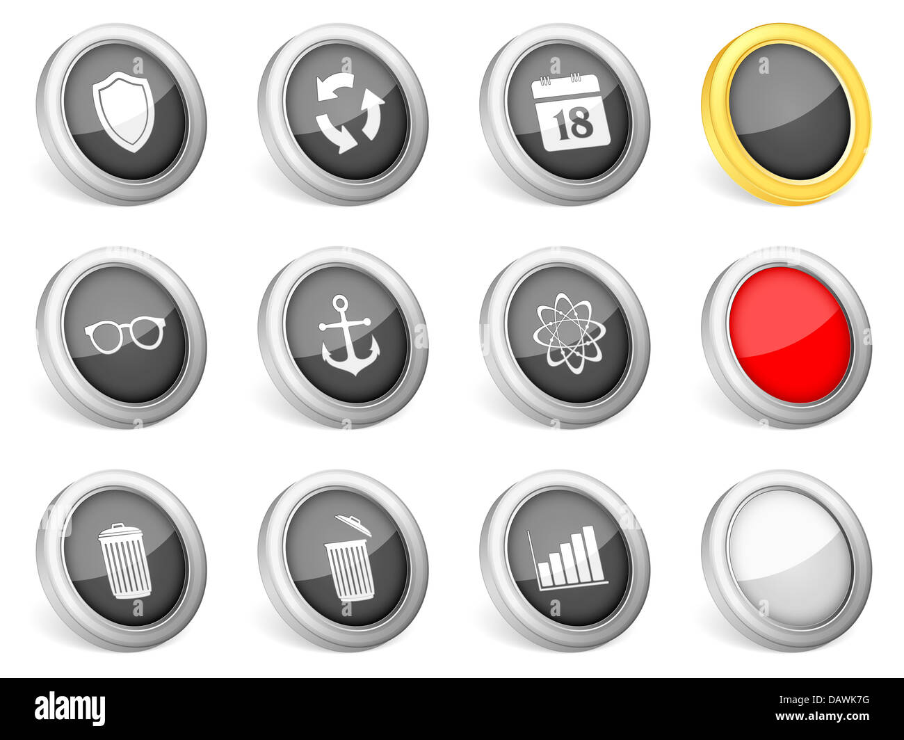 3d icons set 3 on white background. Vector illustration Stock Photo - Alamy