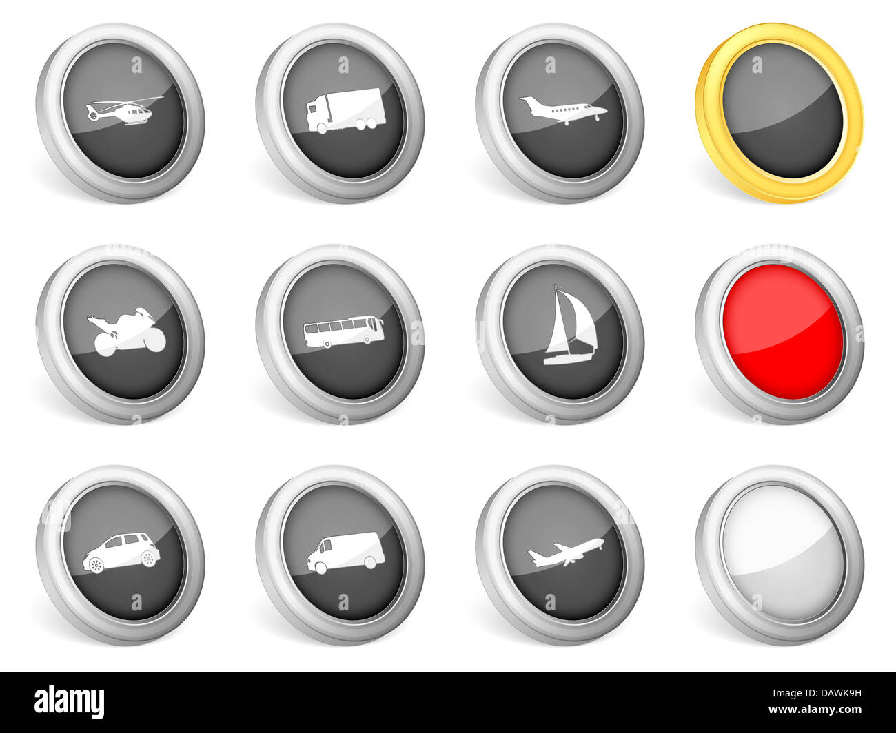 3d icons transport on white background. Vector illustration Stock Photo ...