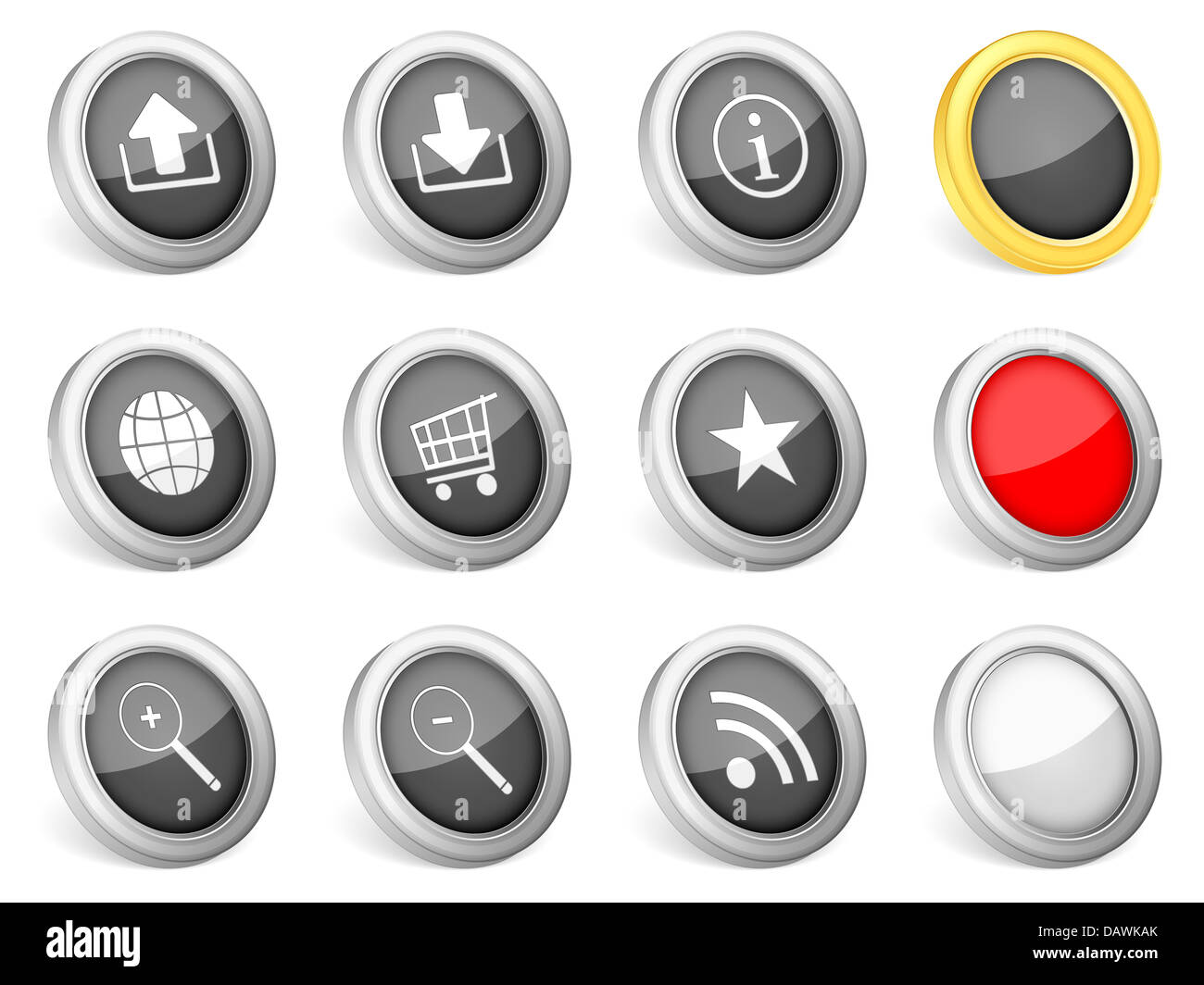3d icons internet symbol on white background. Vector illustration Stock ...