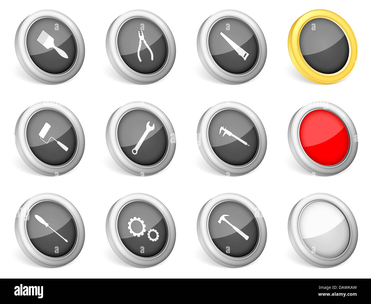 3d icons tools on white background. Vector illustration Stock Photo - Alamy