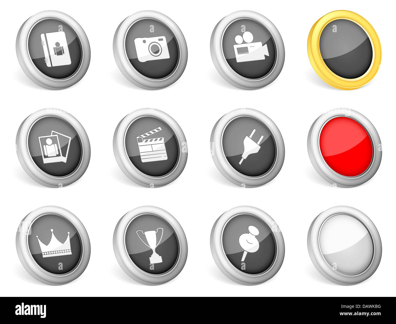 3d icons set on white background. Vector illustration Stock Photo - Alamy