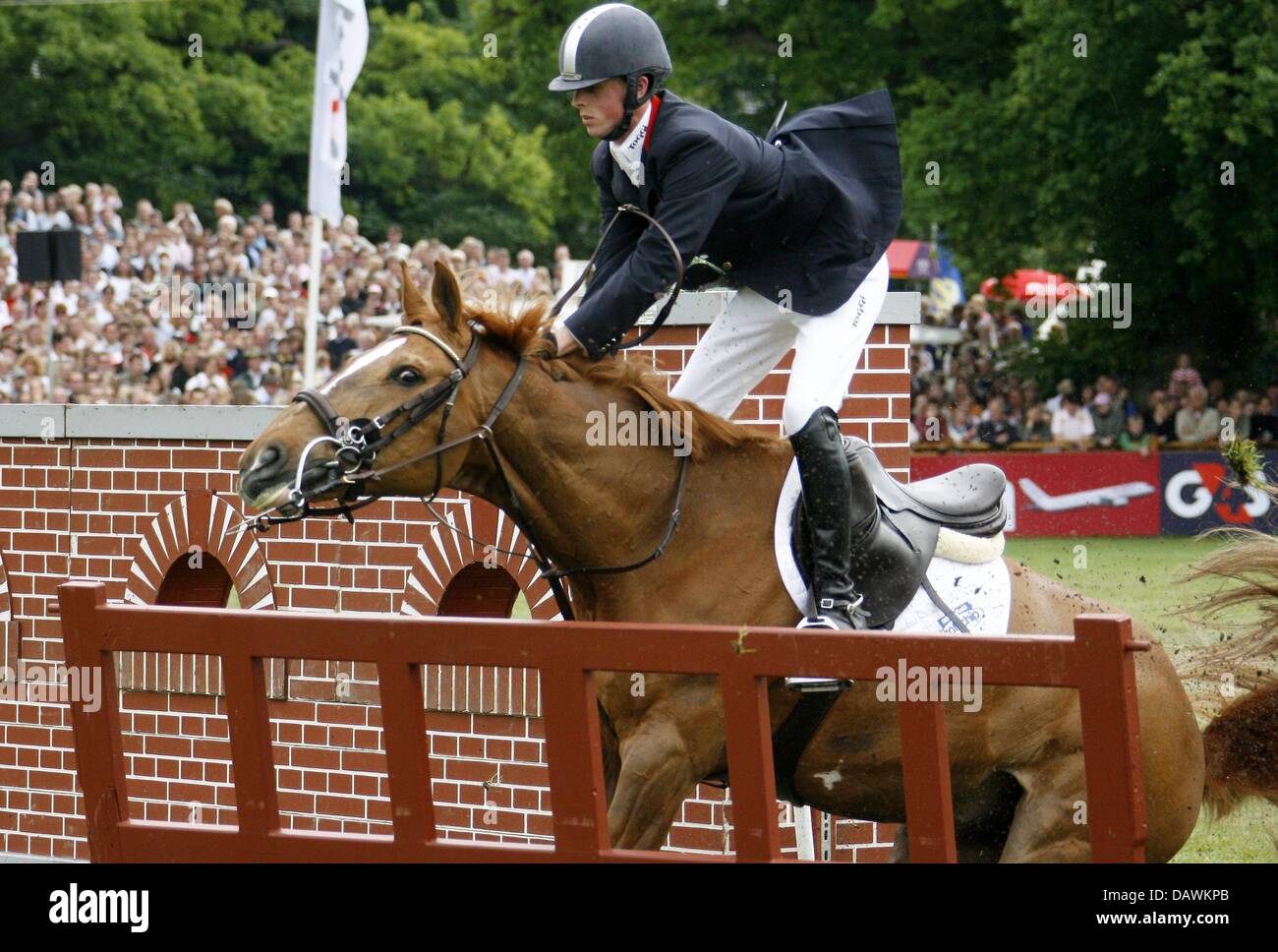 British rider Ben Mahler rides his horse 'Alfredo' at the 78th German ...