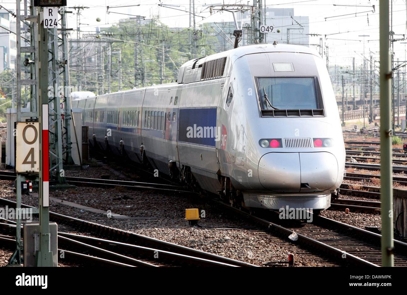 The French high-speed rail TGV heads for Paris after departing from the ...