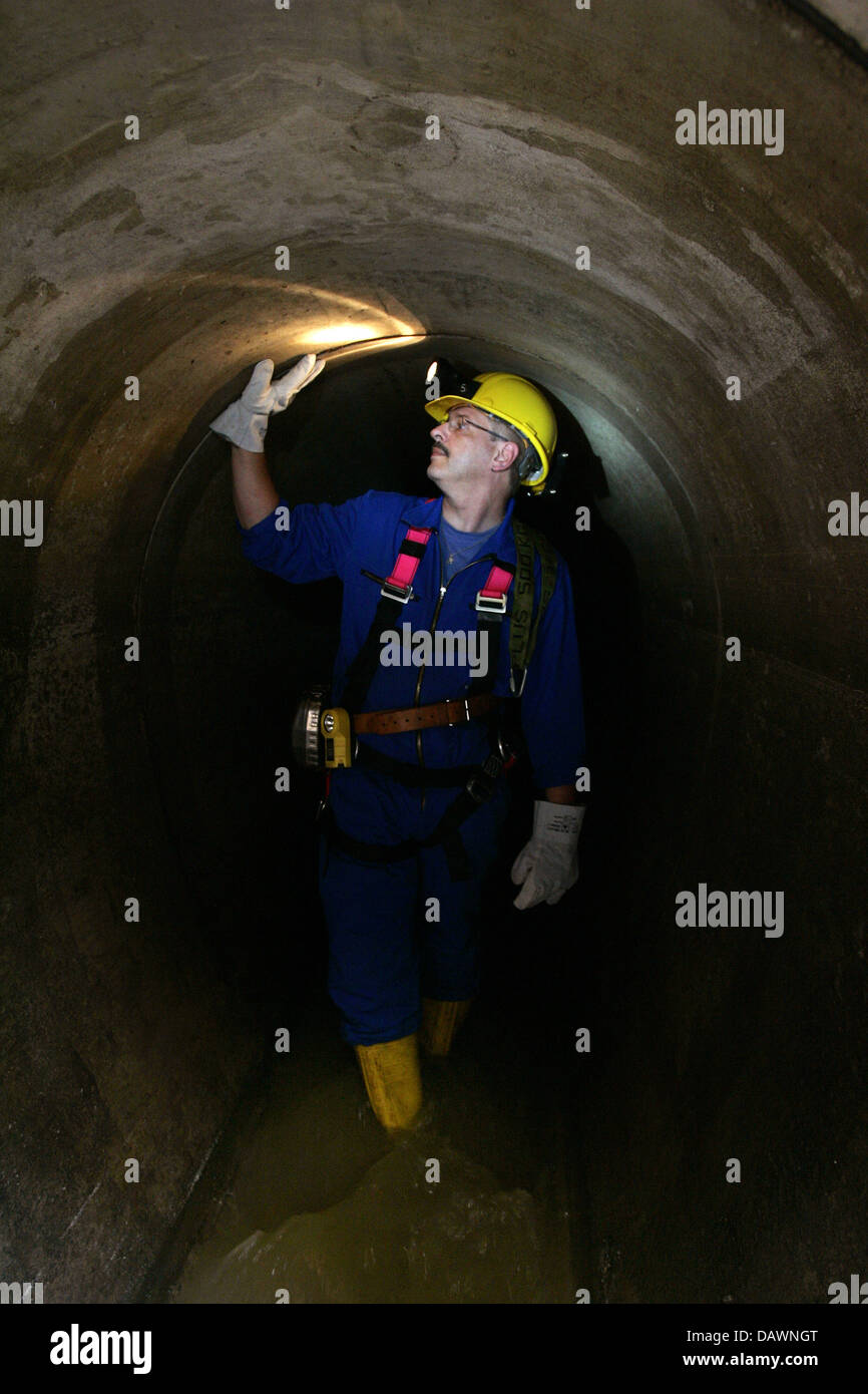 Channel foreman of the city's drainage services, Udo Schellenberger ...