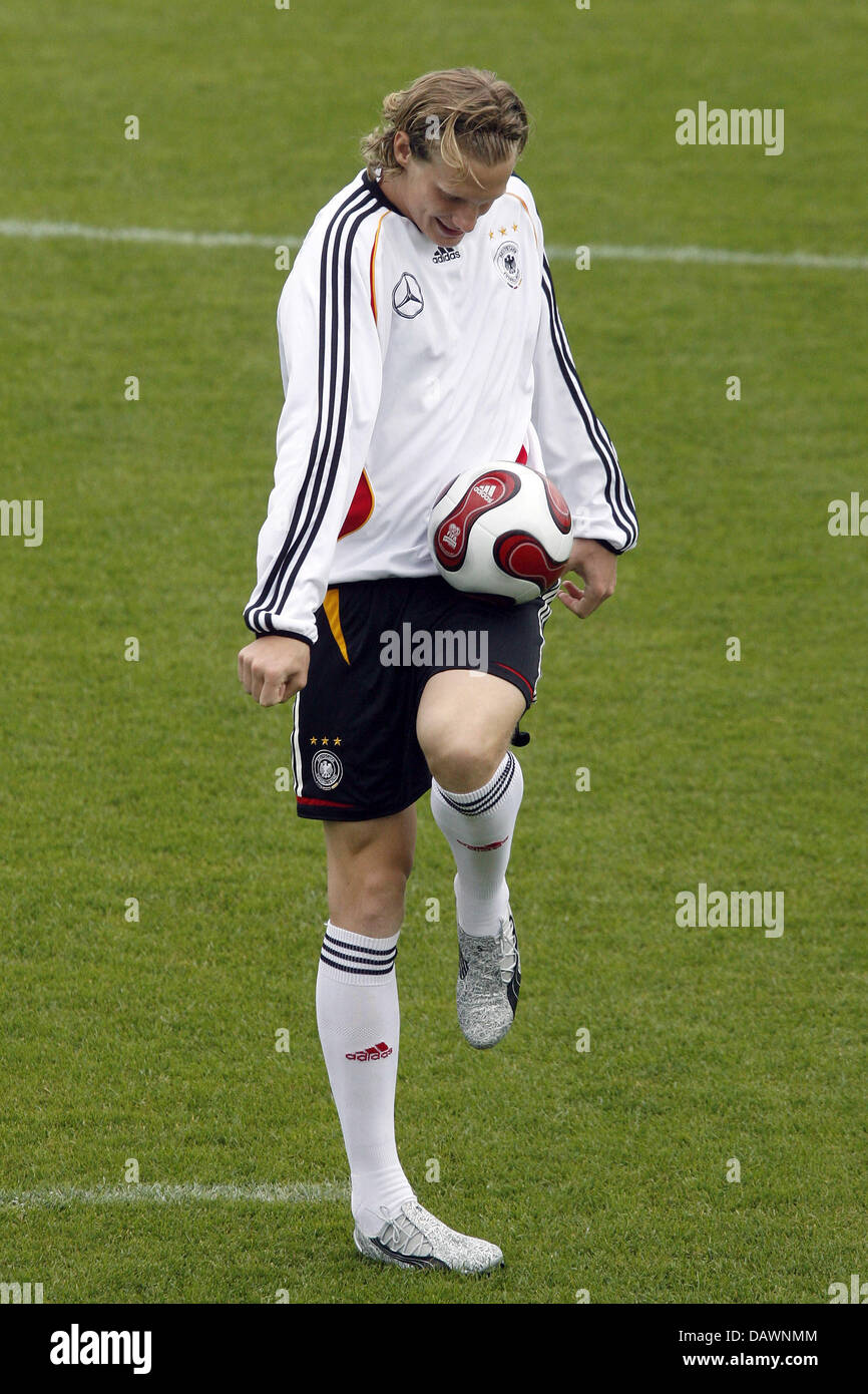 German national socce player Marcell Jansen is pictured with the ball ...