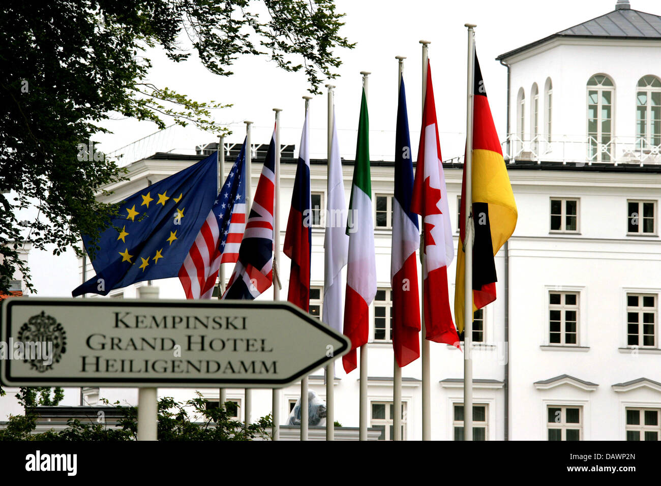 The flags of the G8 states pictured at the G8 Summit hotel in ...