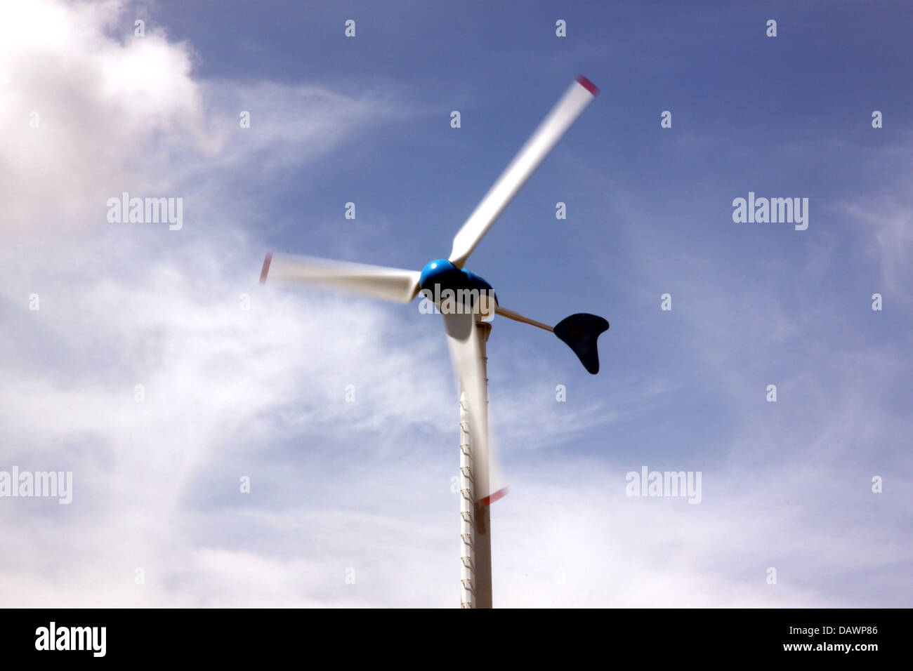 Wind turbines produce electricity for energy and the environment Stock ...