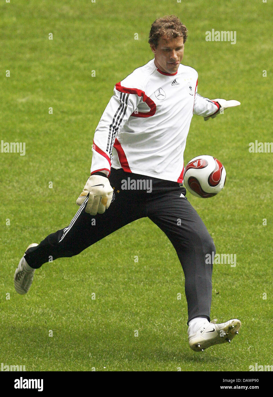 Jens Lehmann, goalkeeper of German national soccer team, shown in ...