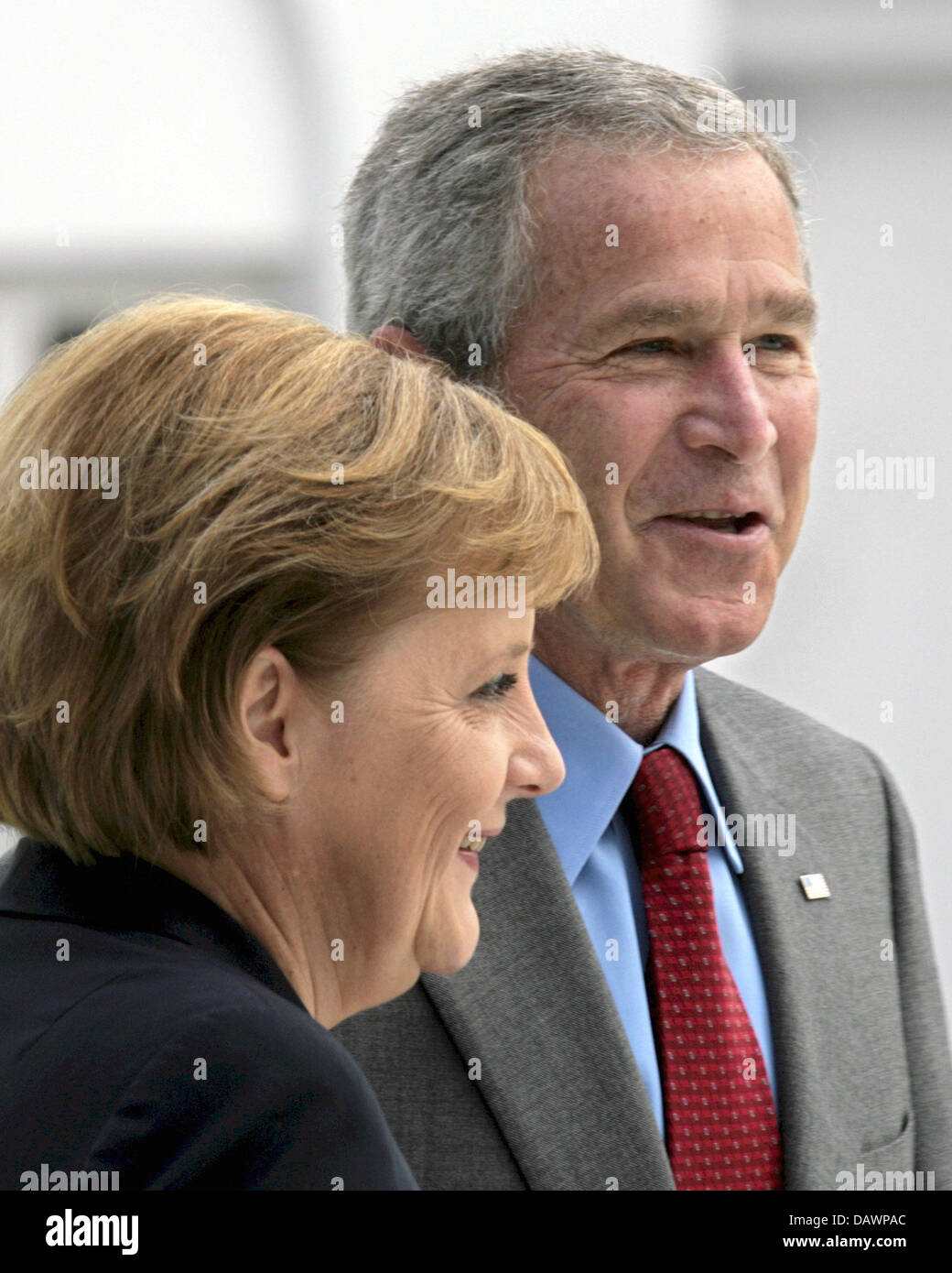 German chancellor Angel Merkel and US president George W. Bush meet for ...