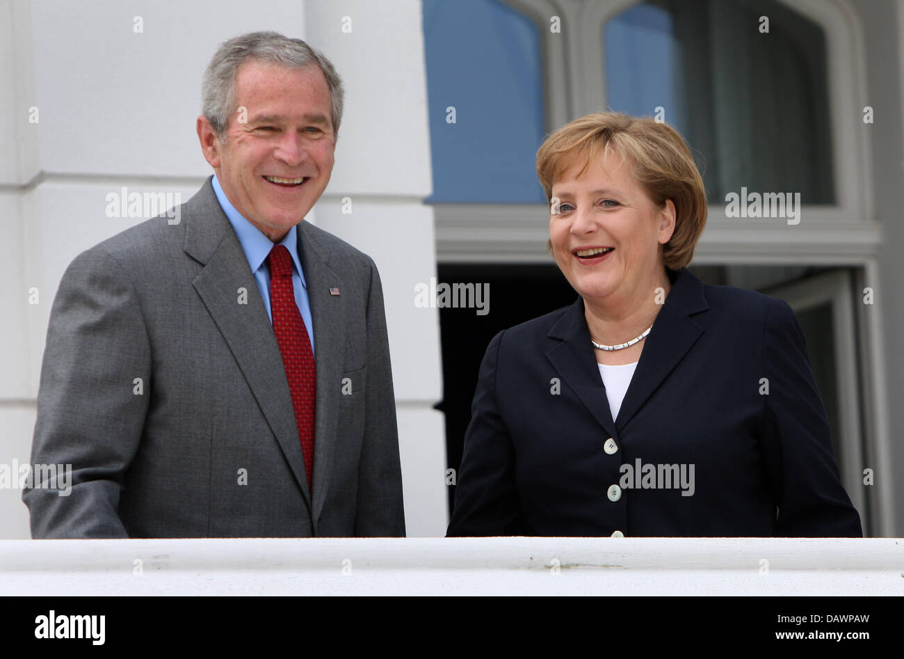 German chancellor Angel Merkel and US president George W. Bush meet for ...