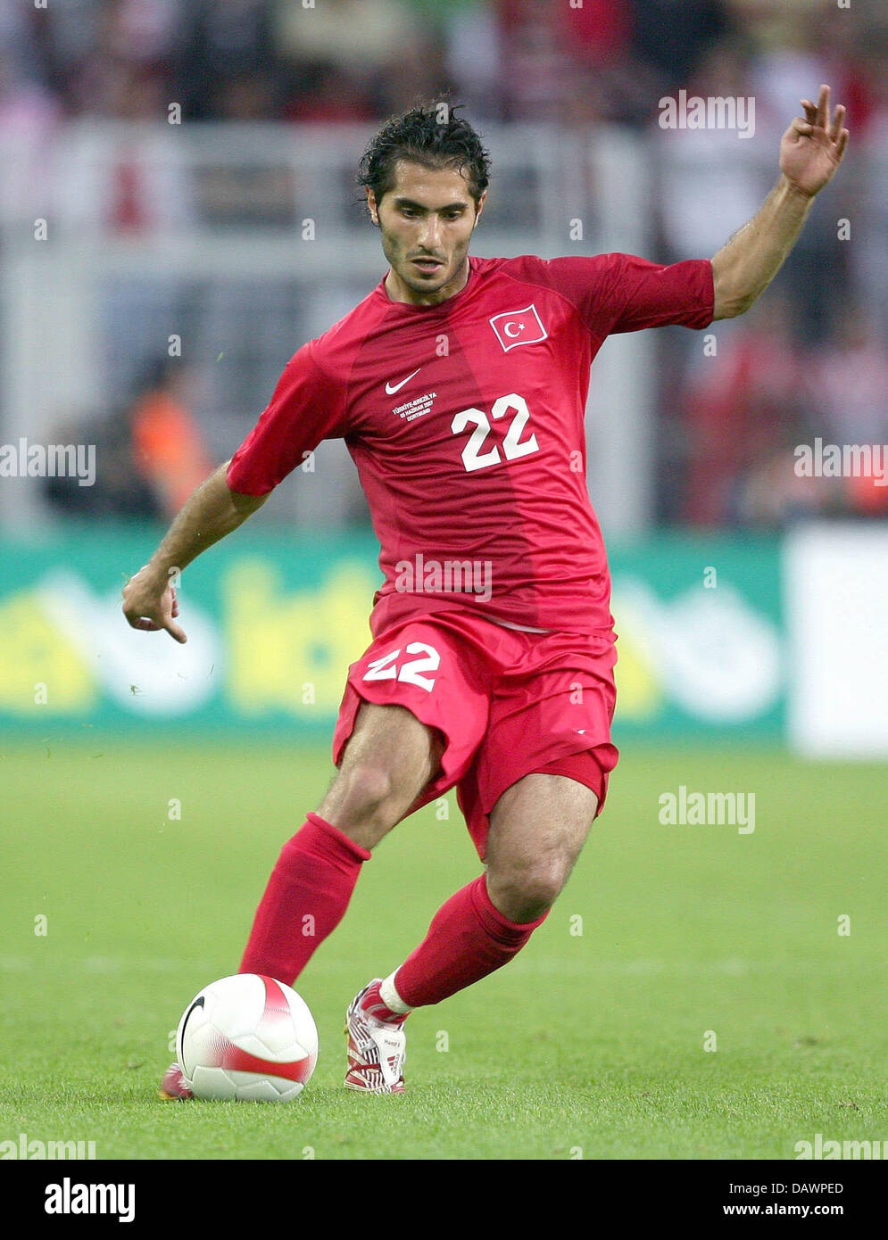 Turkish defender Hamit Altintop pictured with the ball at the Signal ...