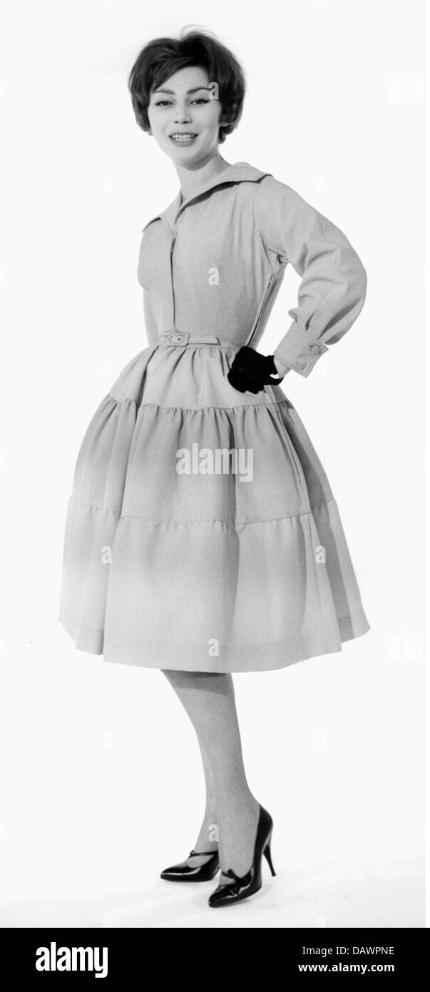 fashion, ladies' fashion, woman wearing petticoat, 1961, 1960s, 60s ...