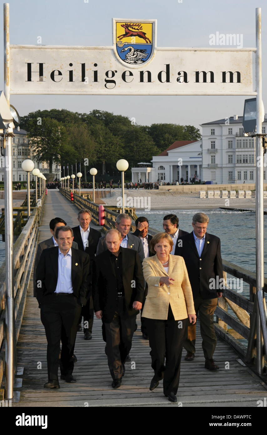 The G8 heads of states and governments and EU Commission President Jose ...