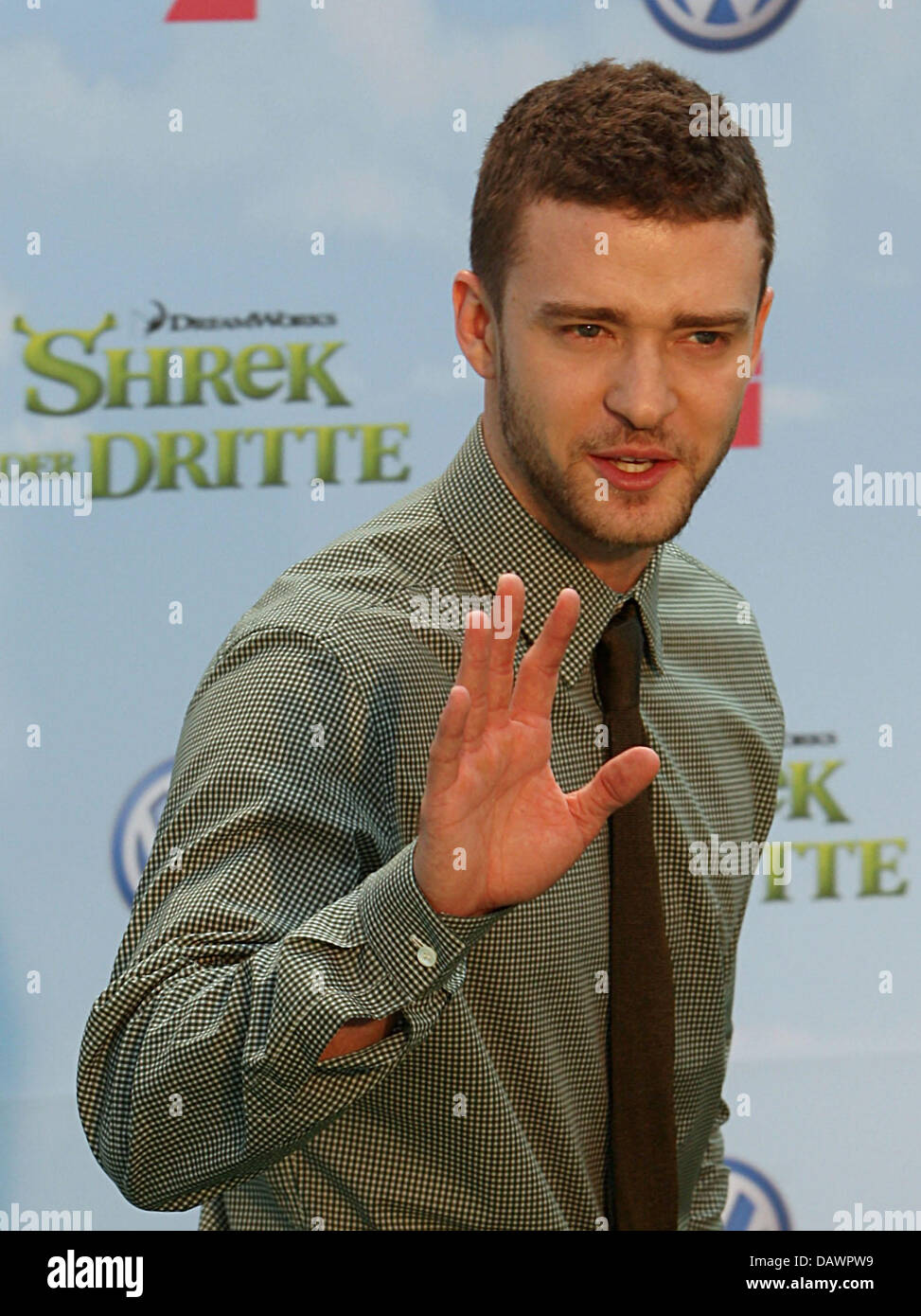 US actor and singer Justin Timberlake poses for the cameras as he ...
