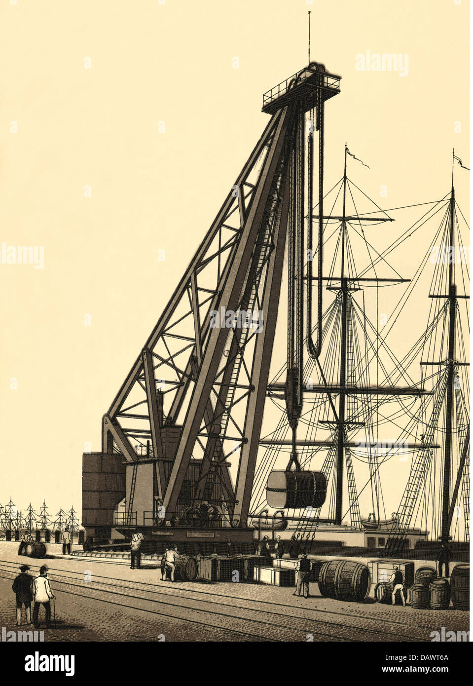 geography / travel, Germany, Hamburg, giant crane in the harbour with ...