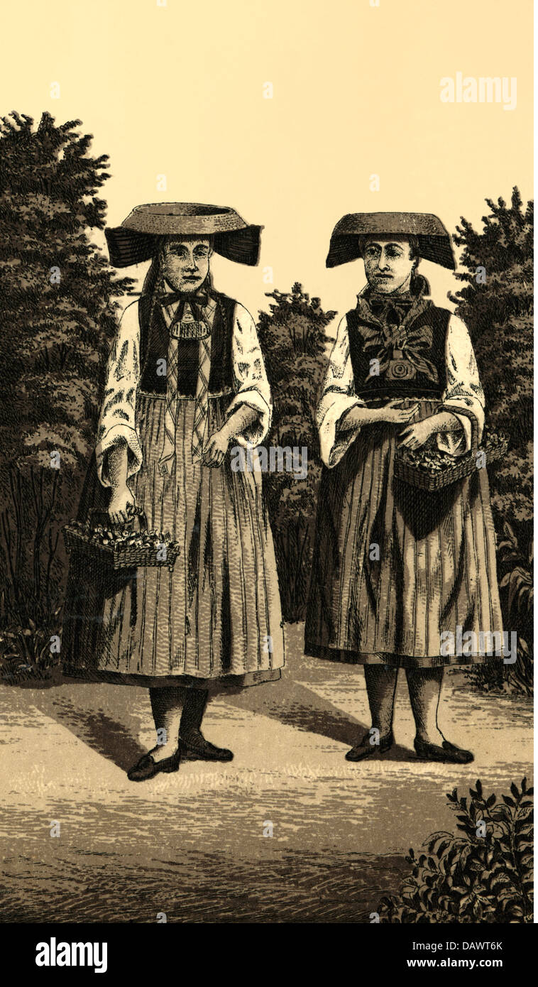 geography / travel, Germany, Hamburg, costumes of women of Vierlanden ...