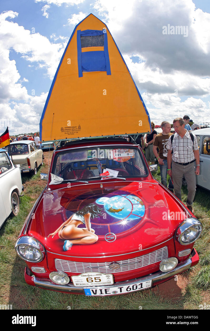 A pimped Trabant car pictured at the 14th international Trabant drivers ...