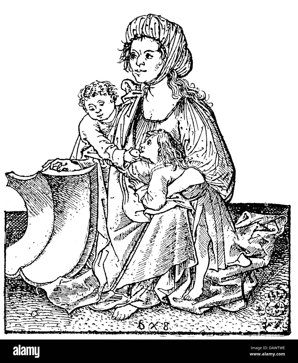 Female Beggar Drawing