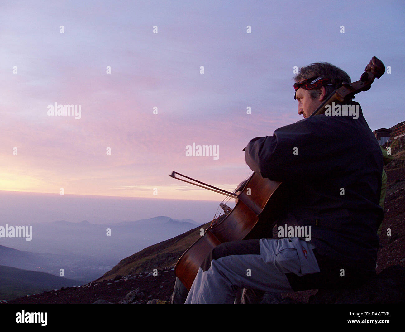 Italian cello player Mario Brunello plays on the 3776 metre high Summit ...
