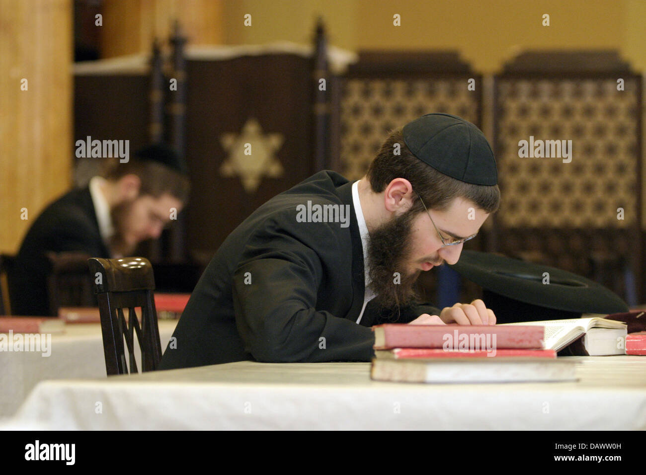 Two Students and prospective rabbis read at the Jeschiwa Talmud ...
