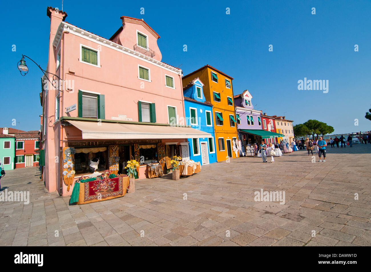 Italy Venice Burano island with traditional colorful houses Stock Photo ...
