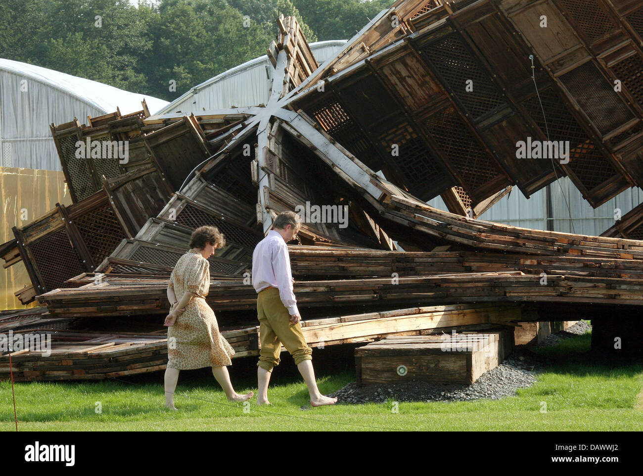 Director of documenta 12, Roger Buergel (R) and curator Ruth Noack walk ...