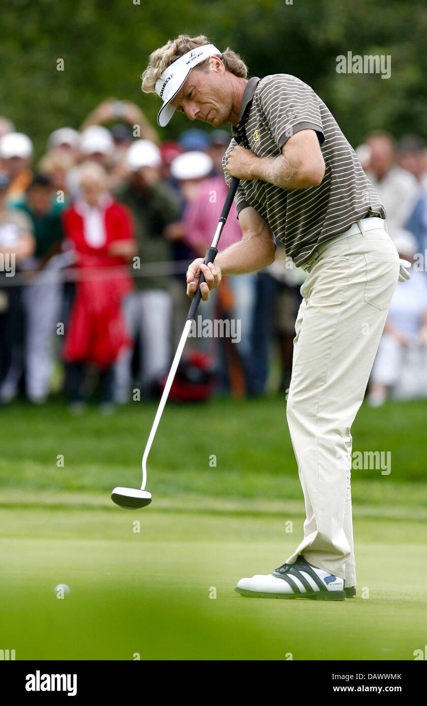German golf pro Bernhard Langer shown in action at the BMW ...