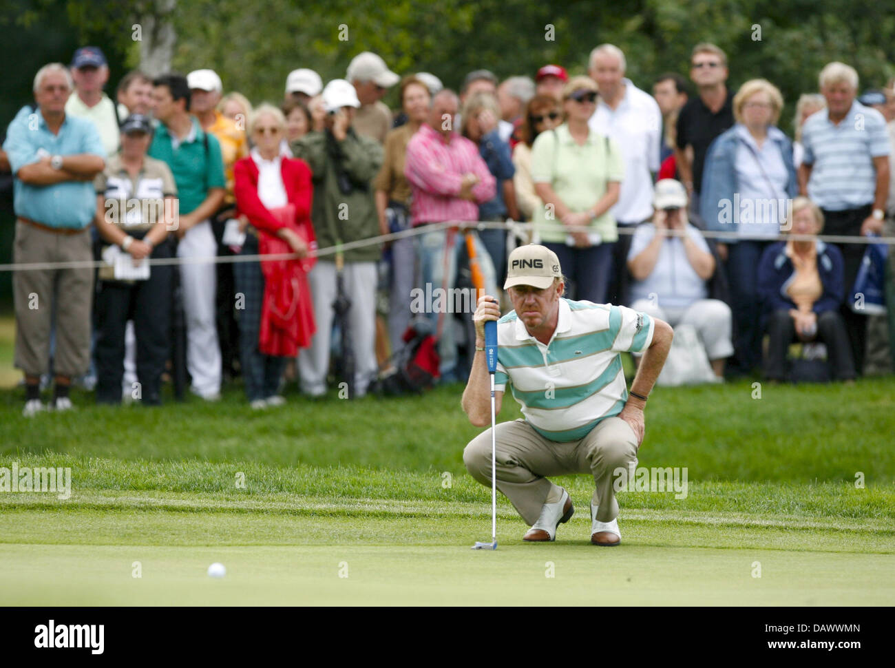 Spanish golf pro Miguel Angel Jimenez shown in action at the BMW ...