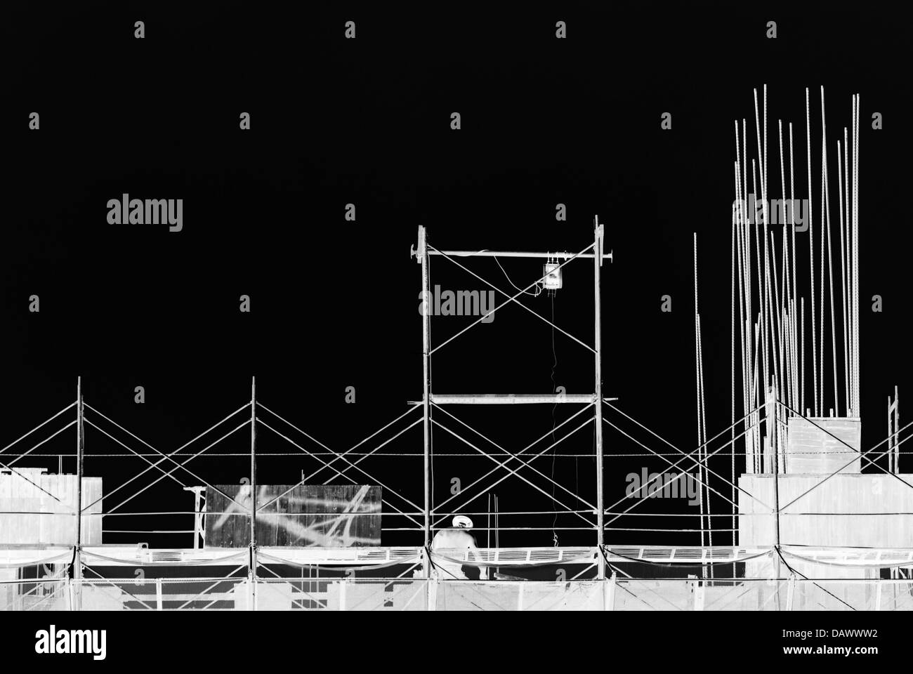 Apartment building under construction high Black and White Stock Photos ...