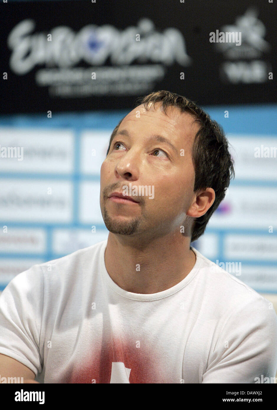Swiss singer DJ Bobo looks up contemplatively during an interview in ...