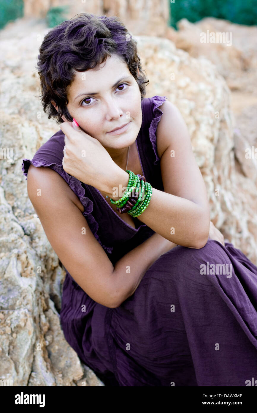 attractive brunet woman Stock Photo - Alamy