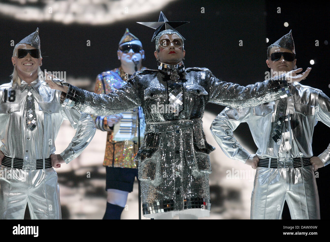 Ukrainian singer Verka Serduchka performs during the first dress ...