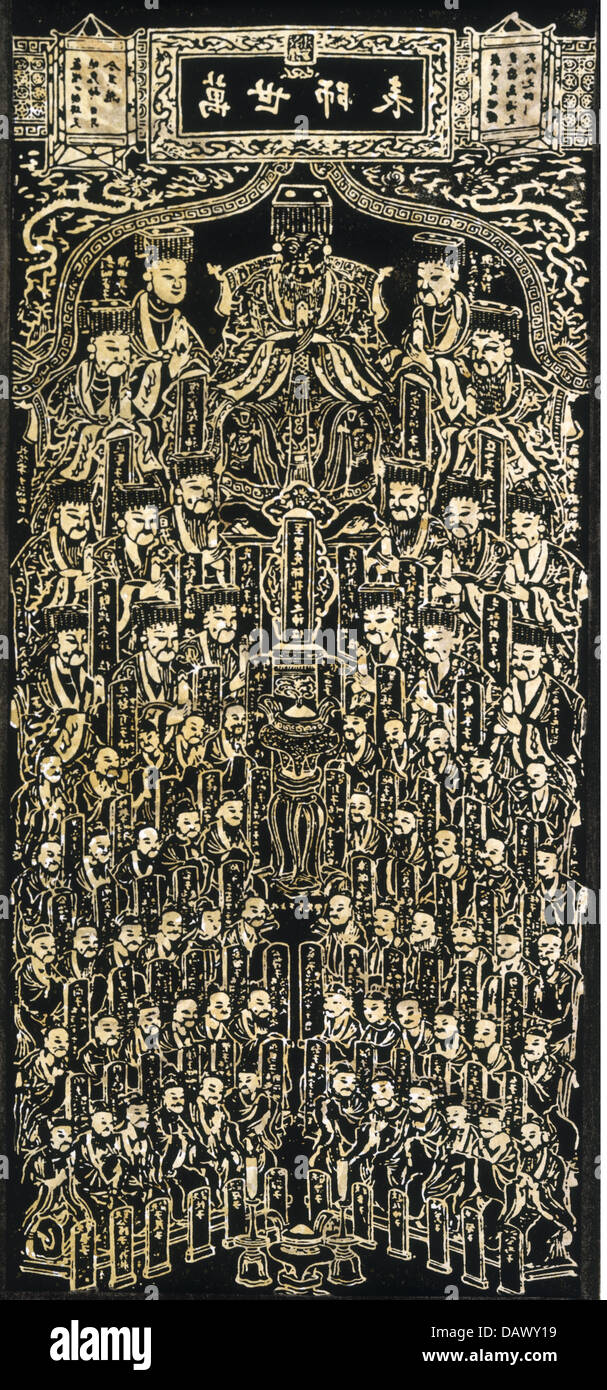 Brass rubbing of stone gravure from the 16th century hi-res stock ...