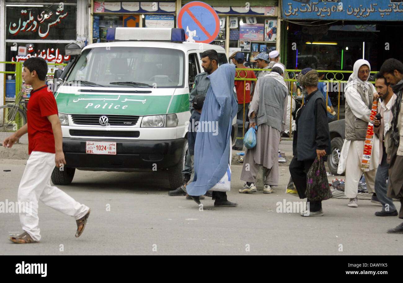 A German police vehicle is pictured in Kabul, Afghanistan, 29 April ...