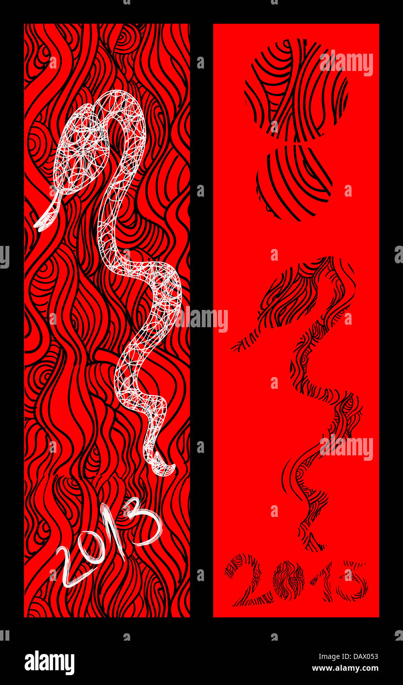 Chinese New Year of the Snake poster Stock Photo - Alamy