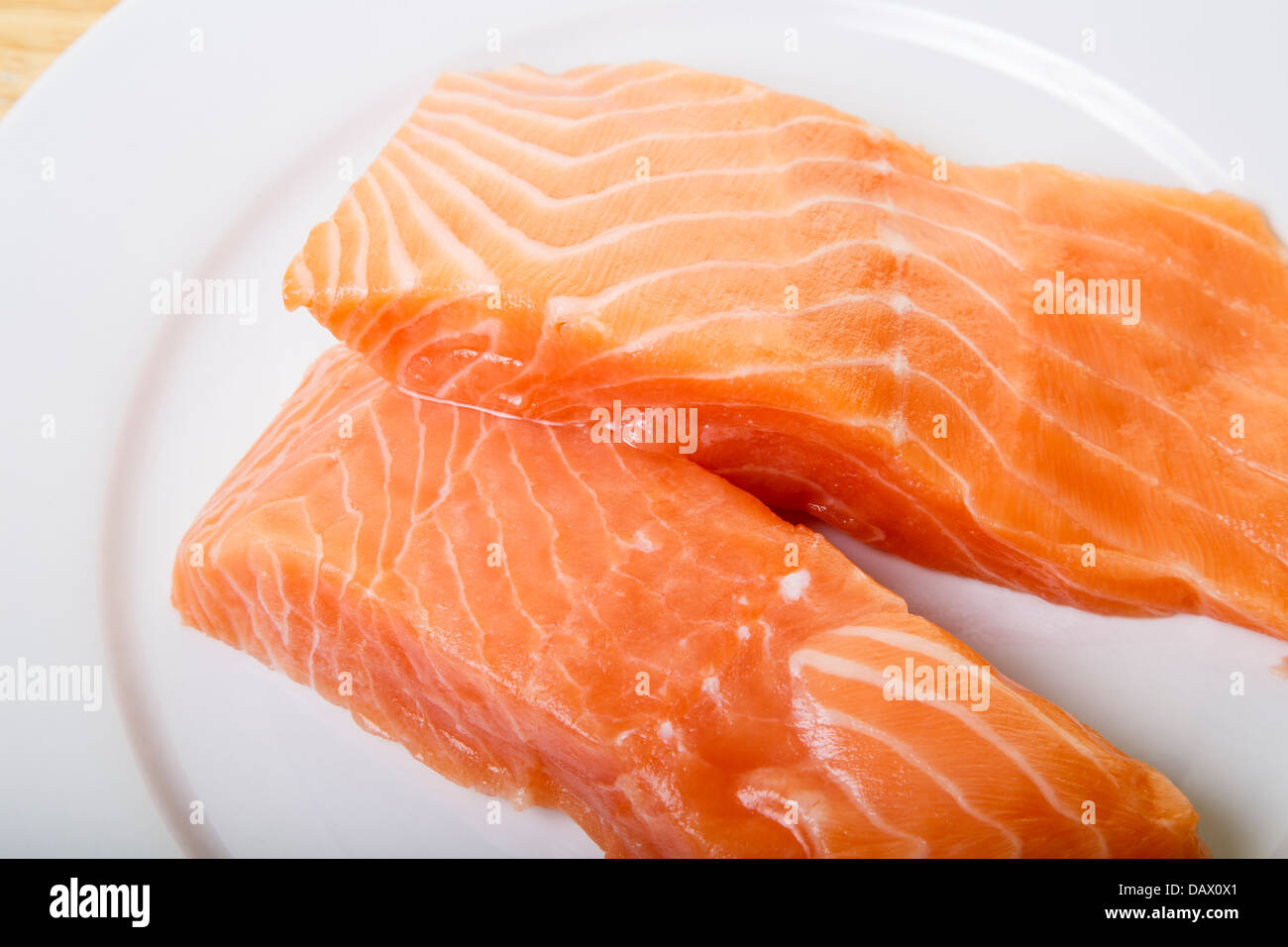 Two fresh, raw Atlantic salmon fillets Stock Photo - Alamy