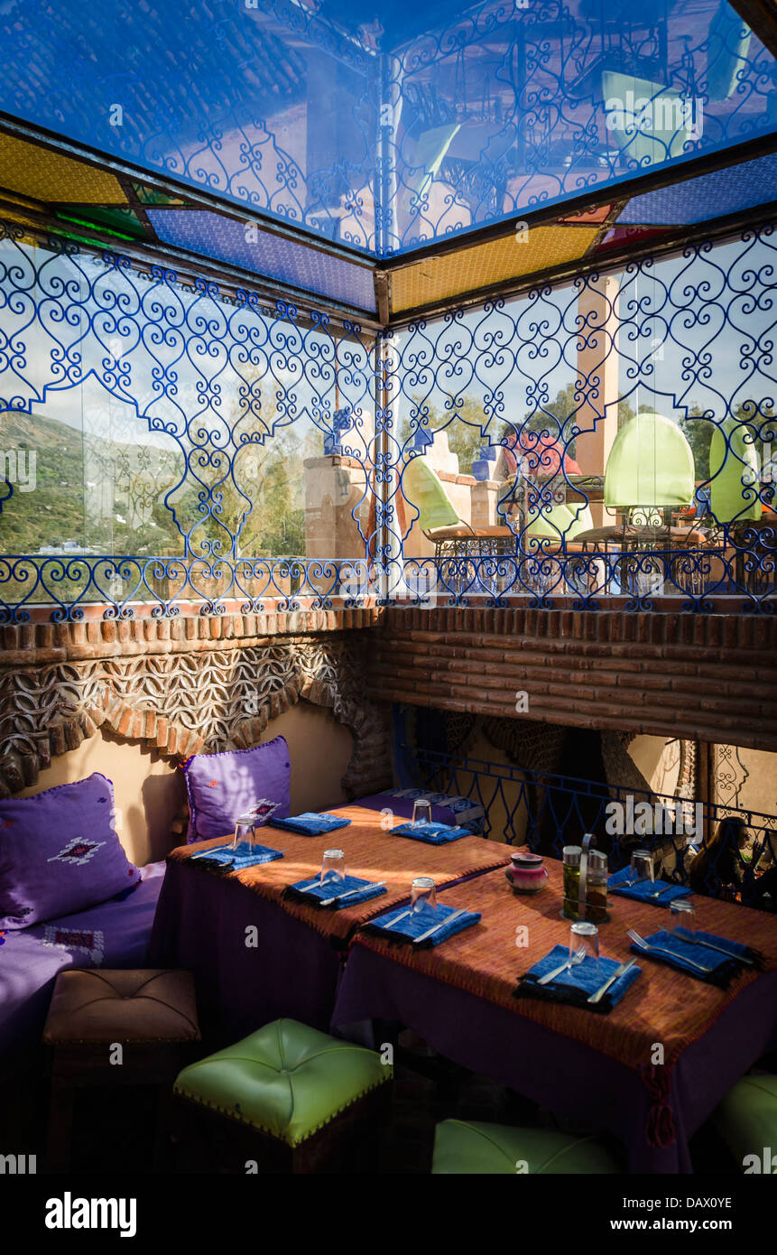 oriental restaurant in Chefchaouen, Morocco Stock Photo - Alamy