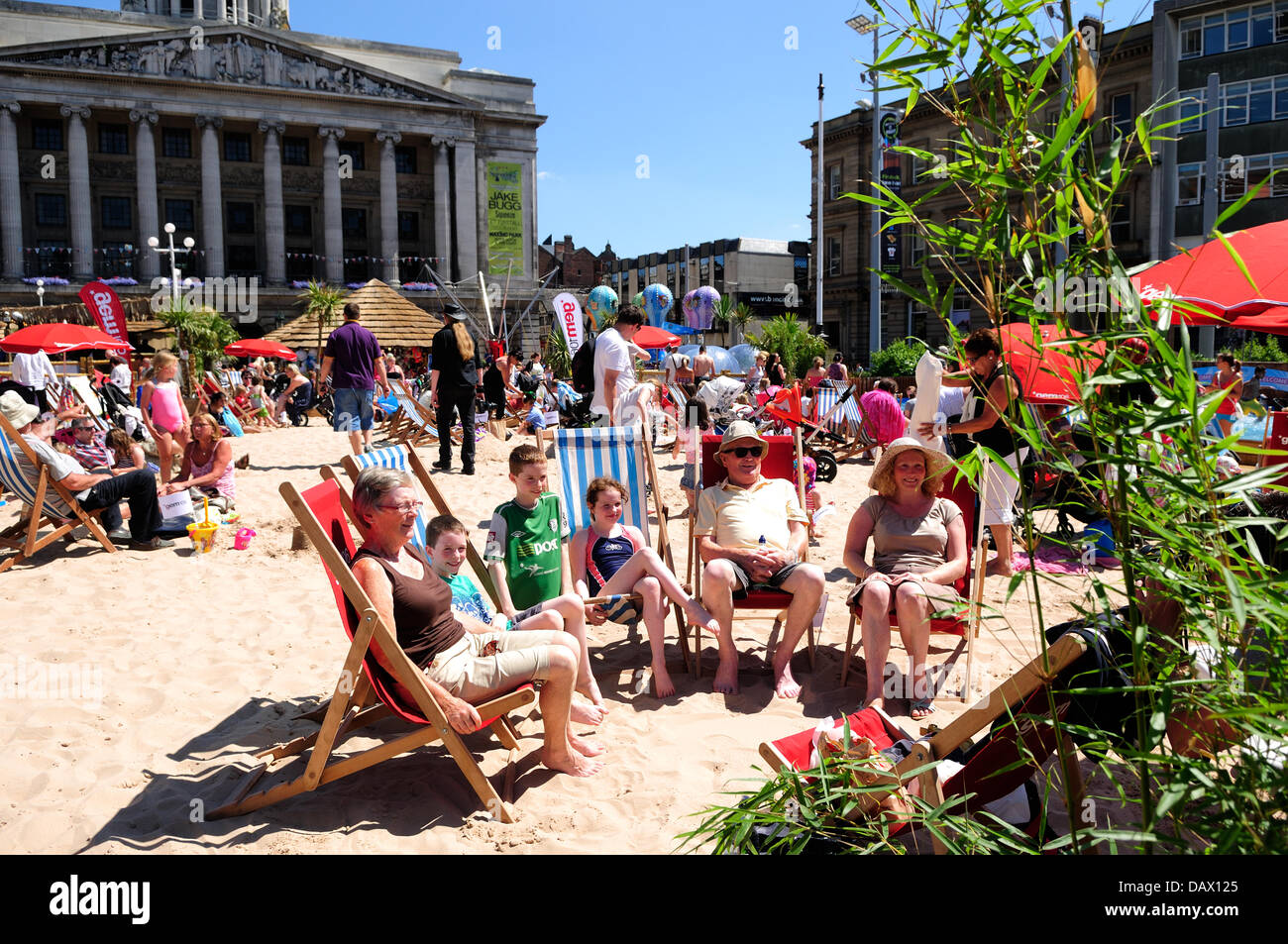 Nottingham.UK.19TH July 2013.Nottingham city center beach riviera ...