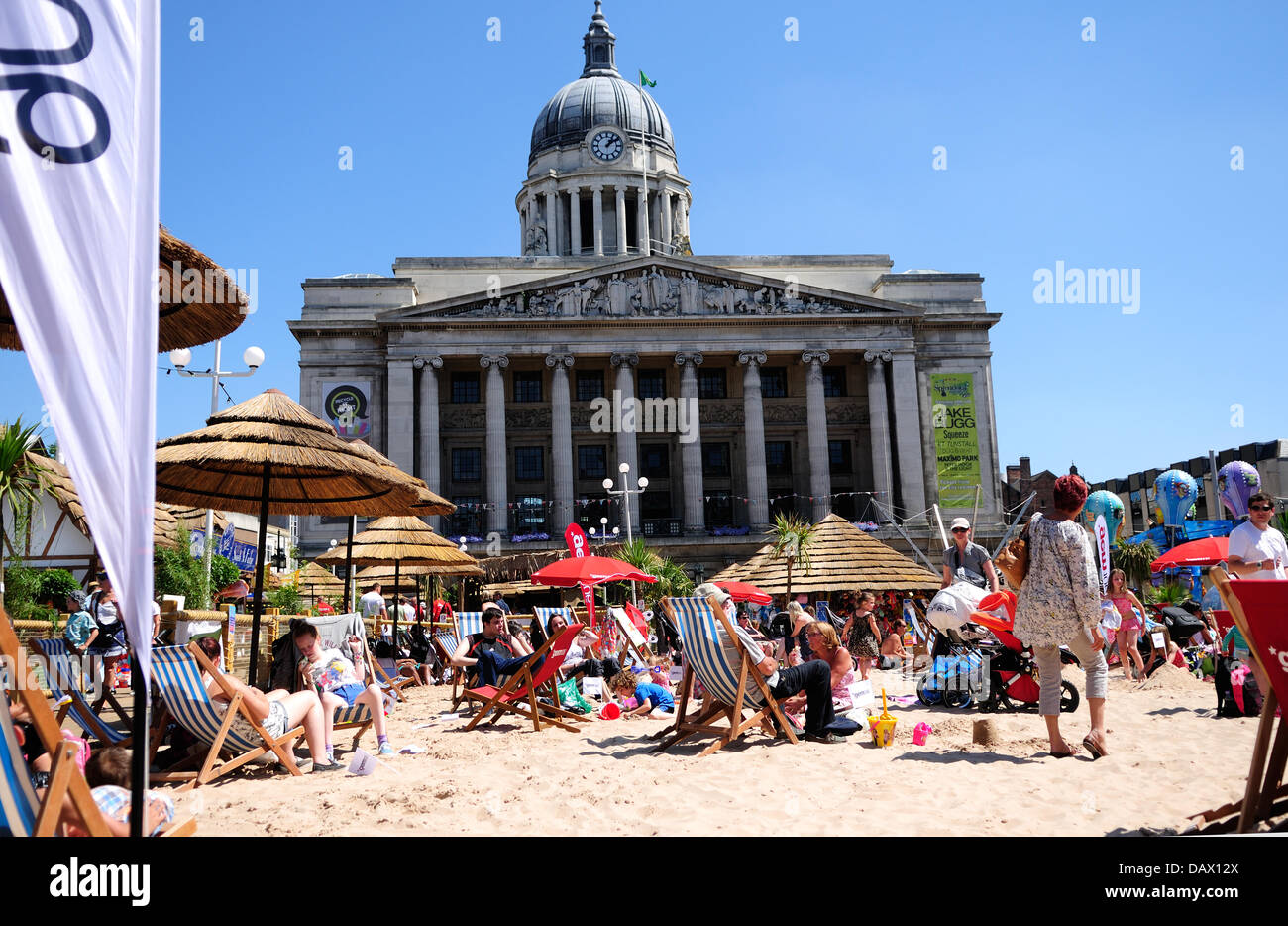 Nottingham.UK.19TH July 2013.Nottingham city center beach riviera ...