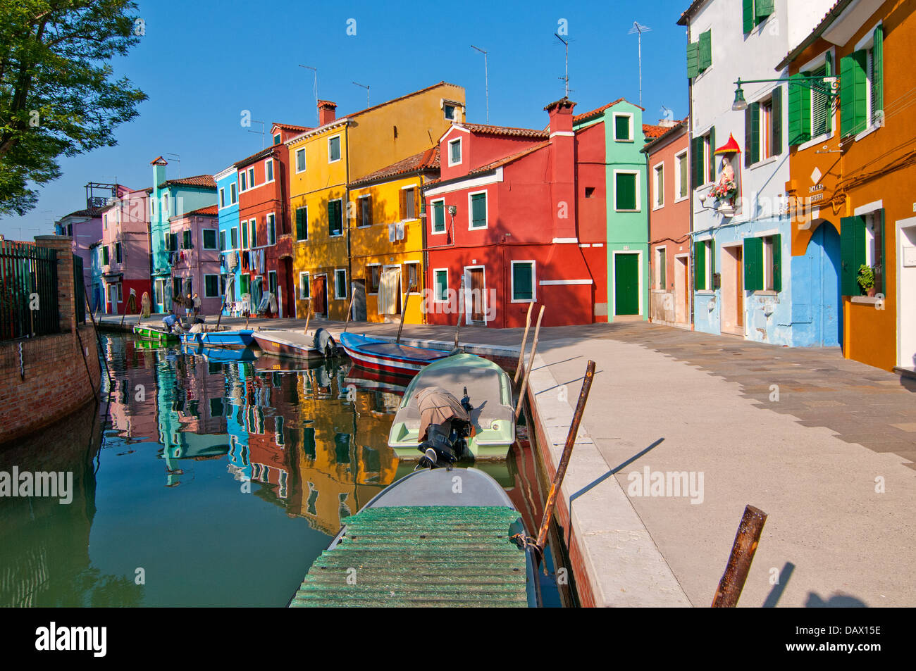Italy Venice Burano island with traditional colorful houses Stock Photo - Alamy