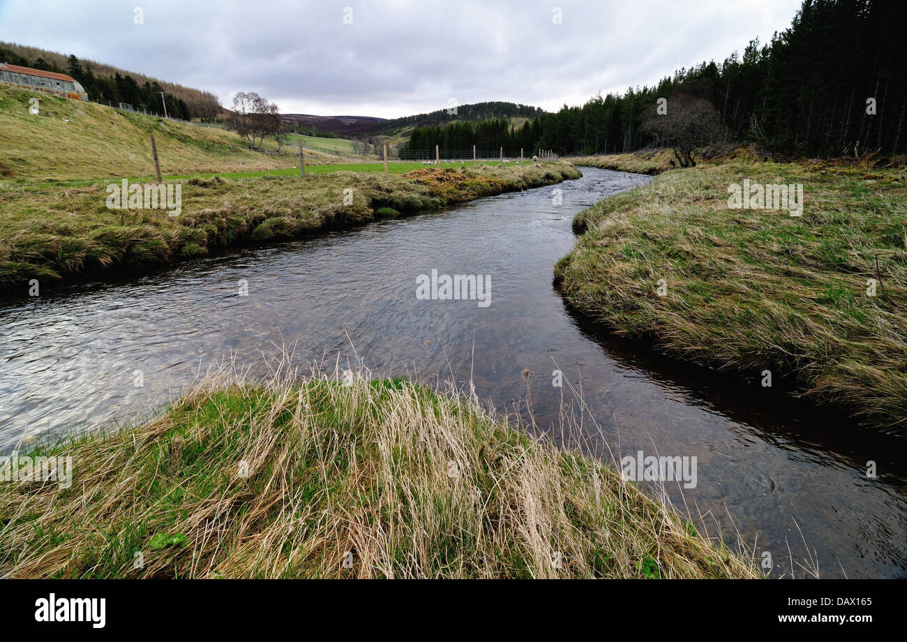 The River Don as it flows from Cockbridge to Corgarff, in Aberdeenshire ...