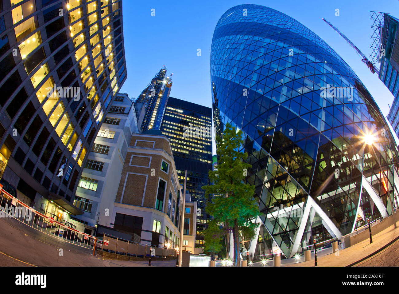 The Gherkin London Night London Stock Photo - Alamy