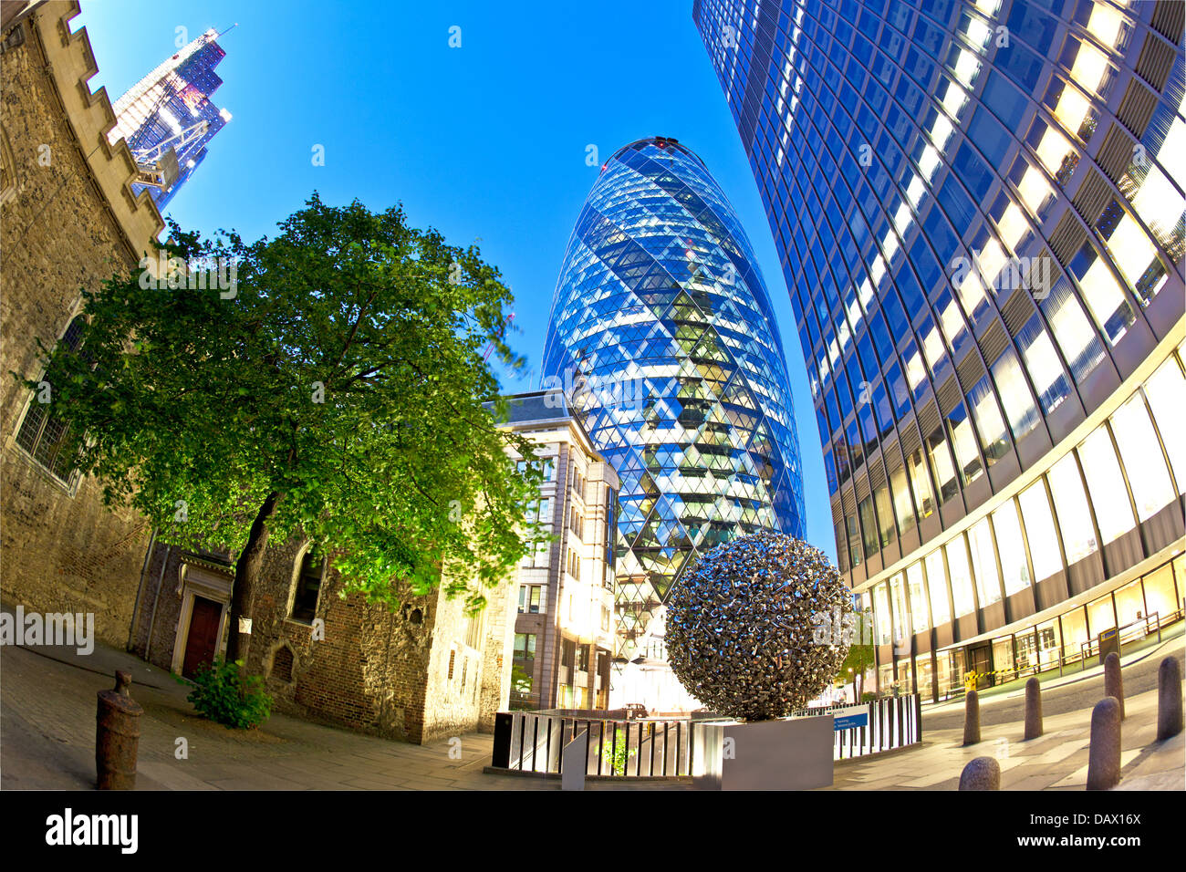 The Gherkin London Night London Stock Photo - Alamy