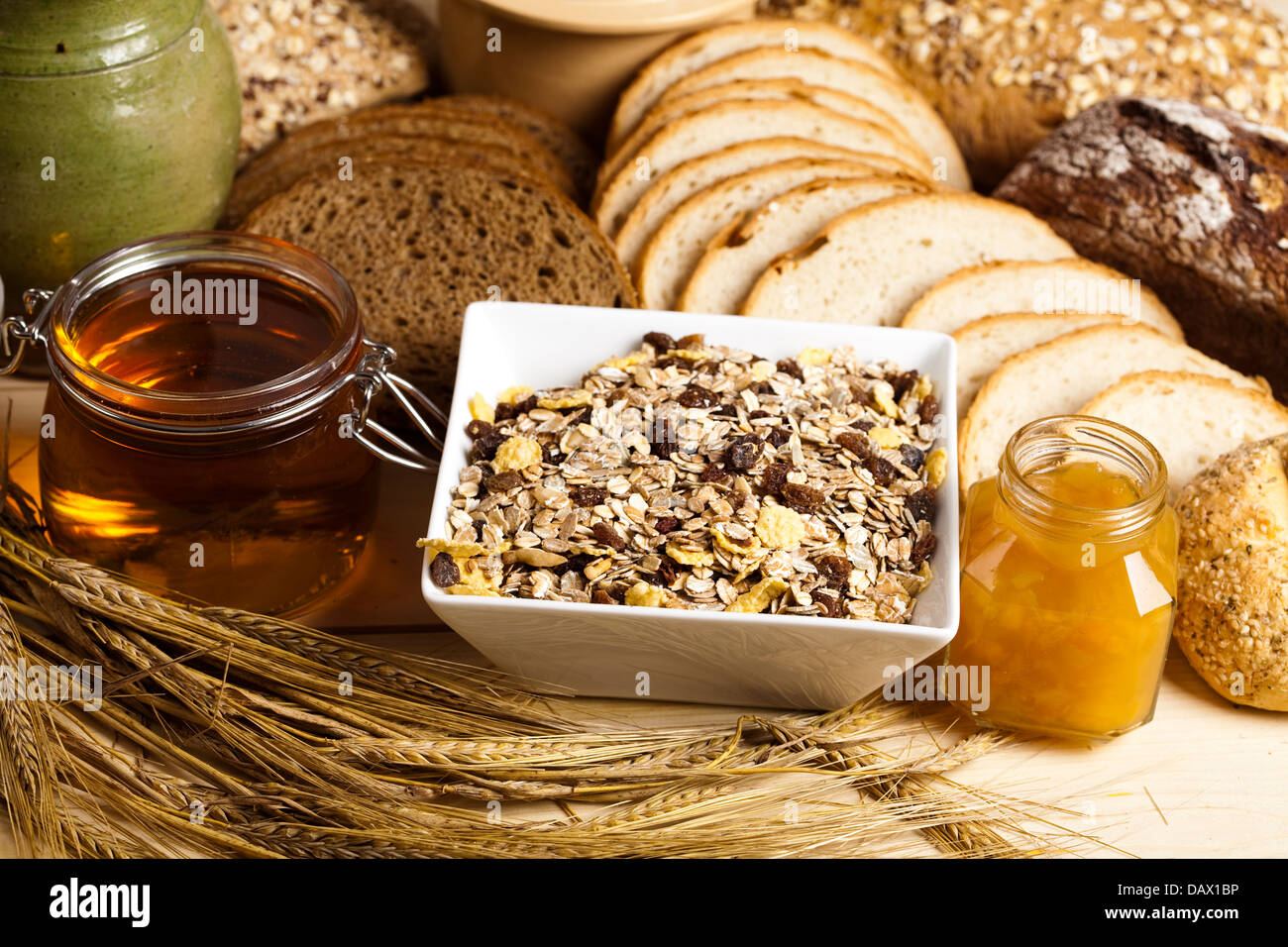 Variety of whole wheat bread Stock Photo - Alamy