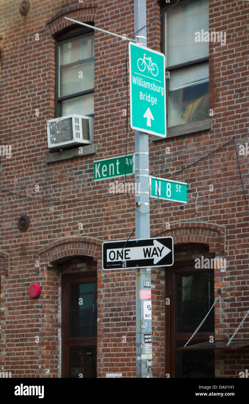 street signs in Williamsburg Brooklyn Stock Photo - Alamy